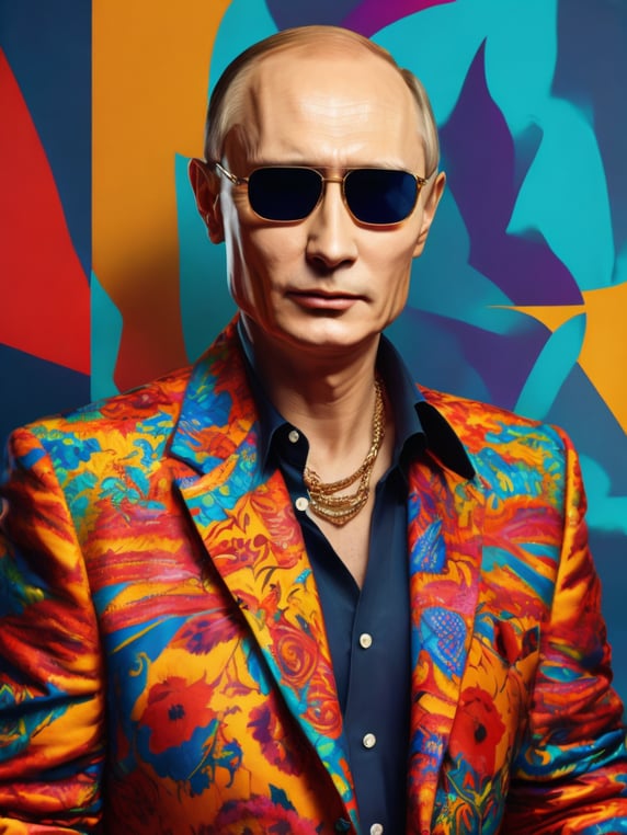 Premium Free ai Images | vladimir putin wearing brightly patterned ...