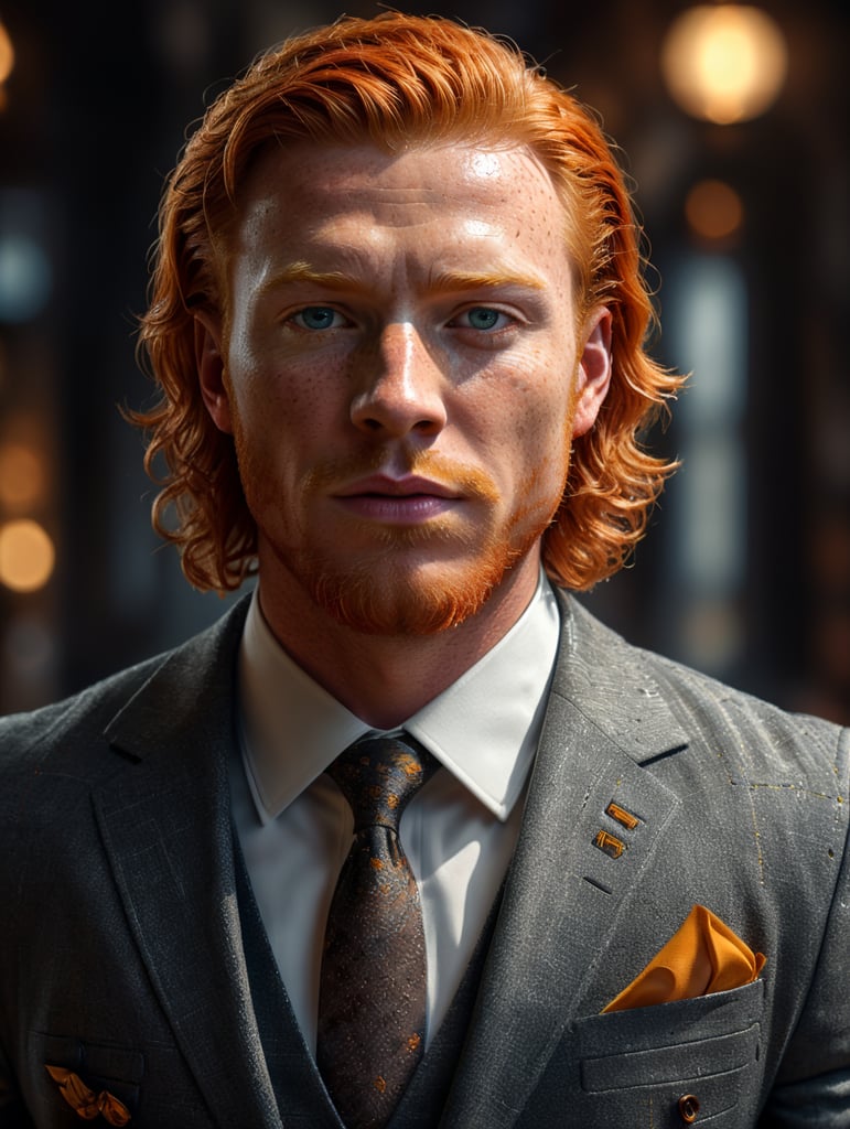 Premium Free ai Images | beautiful ginger man with freckles wearing ...