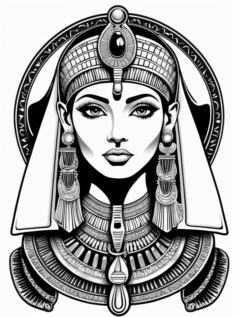 Premium Free ai Images | egyptian cleopatra logo concept black and ...