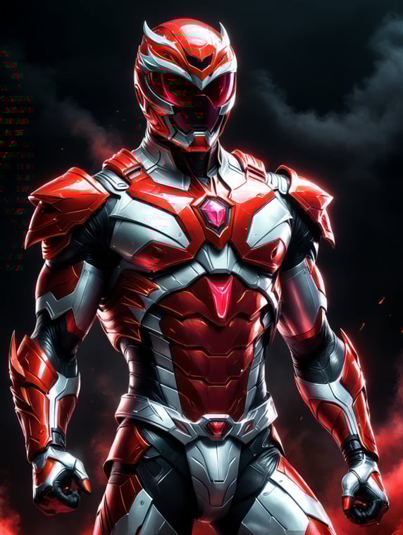 Premium Free ai Images | red ruby phoenix power ranger full body photo