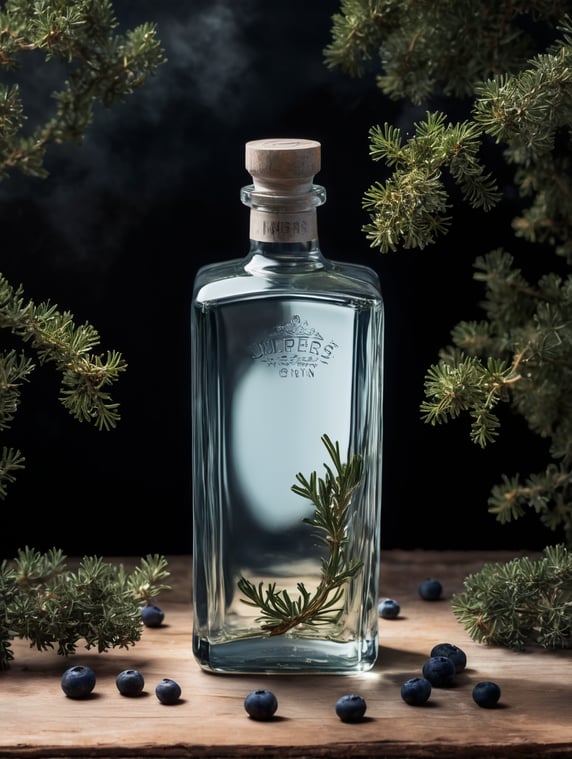Premium Free ai Images | professional photography of square gin bottle ...