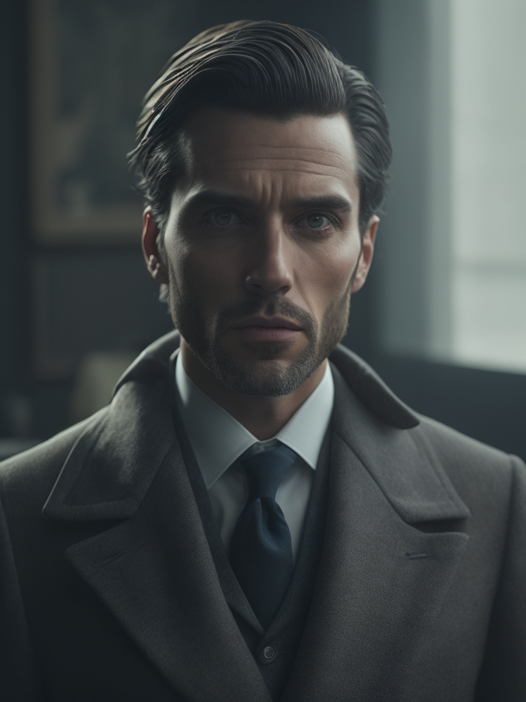 Lumenor AI Image Generation - portrait of mafia boss in formal suit ...