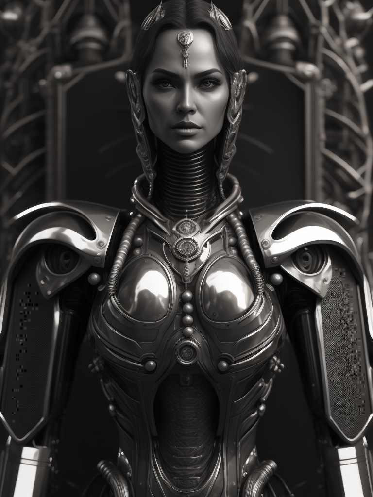 Lumenor AI Image Generation - female robot giger style black and white ...