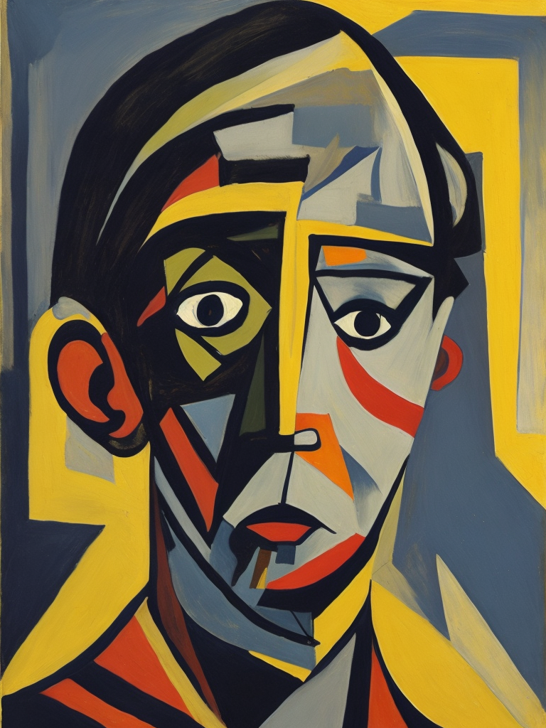 Lumenor AI Image Generation - self portrait pf pablo picasso cubism