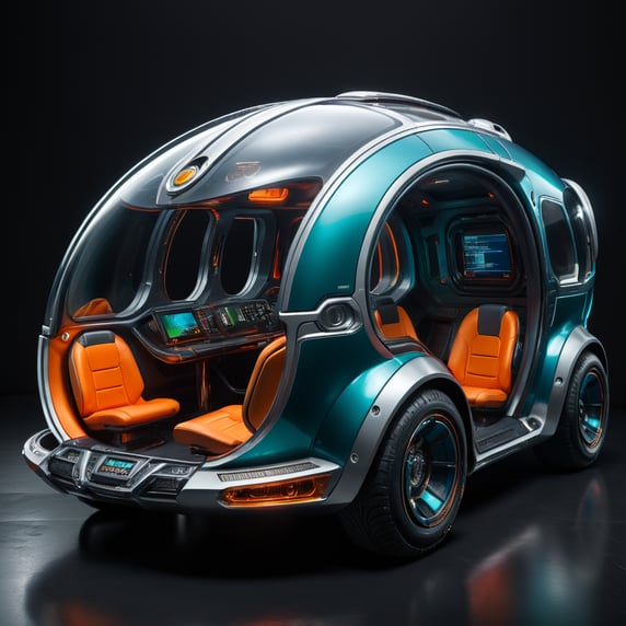 Premium Free ai Images | futuristic sci fi pod car flat design product ...