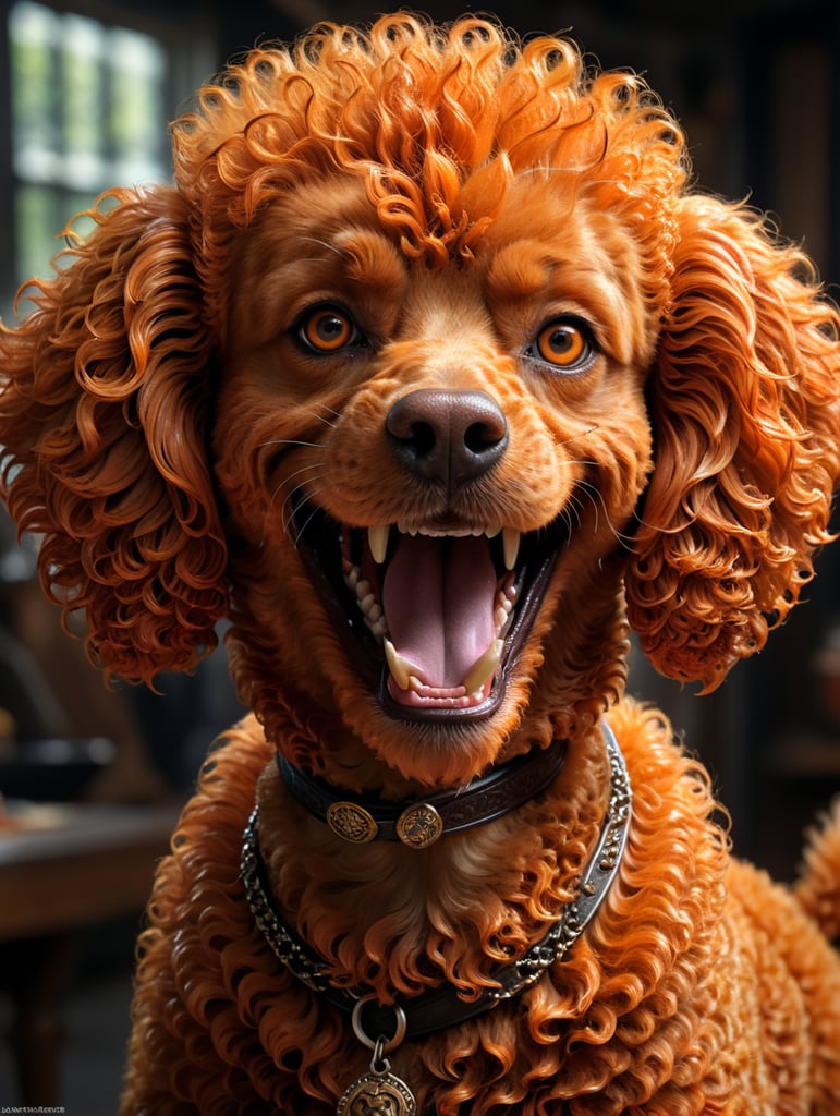 Premium Free ai Images | smiling orange poodle
