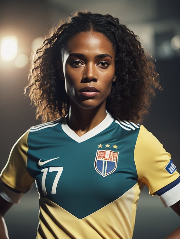 Premium Free ai Images | epic portrait of women soccer player fifa ...