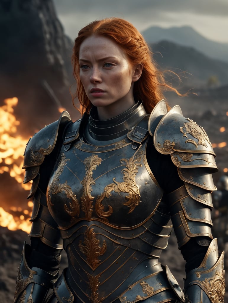 Premium Free ai Images | detailed illustration of ginger female divine ...