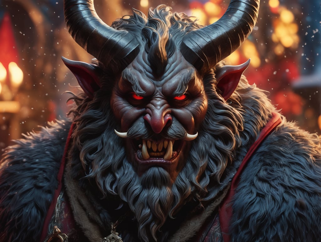 Premium Free ai Images | krampus hyperrealistic splash art concept art ...