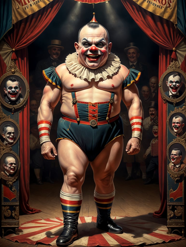 Premium Free ai Images | vintage style circus sideshow poster of full ...