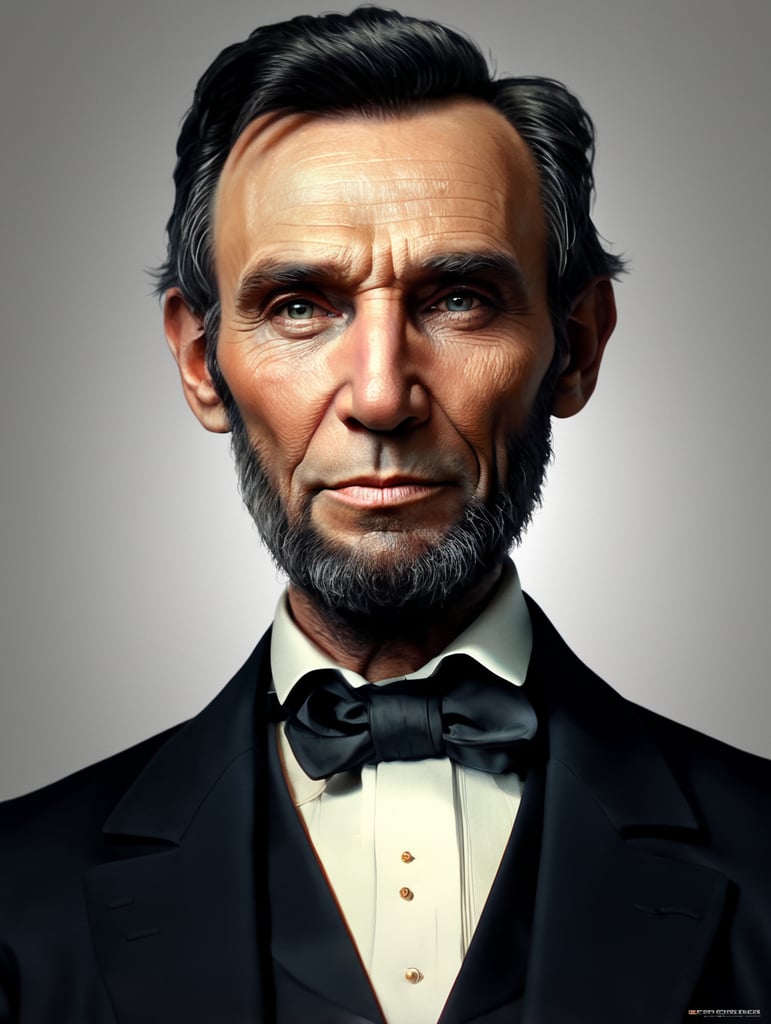 Premium Free ai Images | half bust portrait of abraham lincoln bright ...