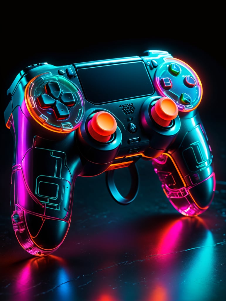 Premium Free ai Images | design futuristic neon colored gaming ...
