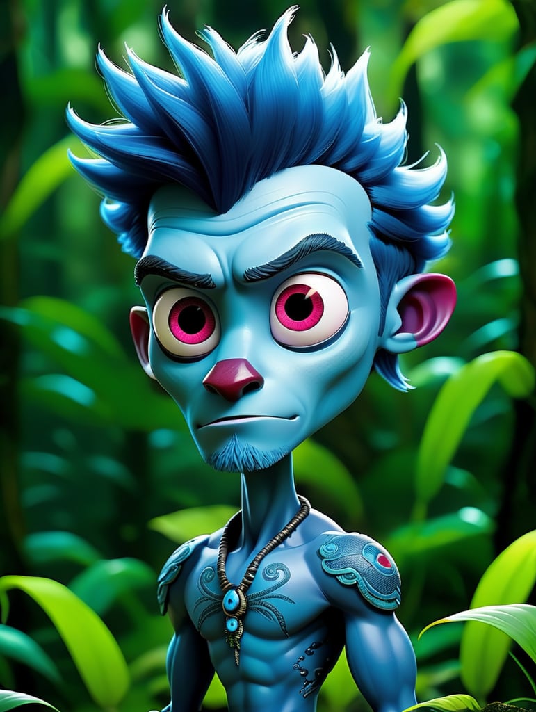 Premium Free ai Images | navi male alien organism noseless face ...