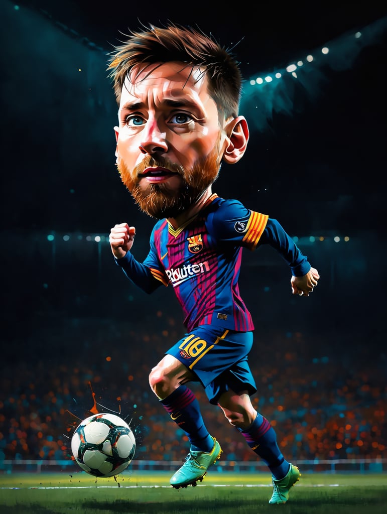 Premium Free ai Images | messi con pateando el balon de futbol high ...