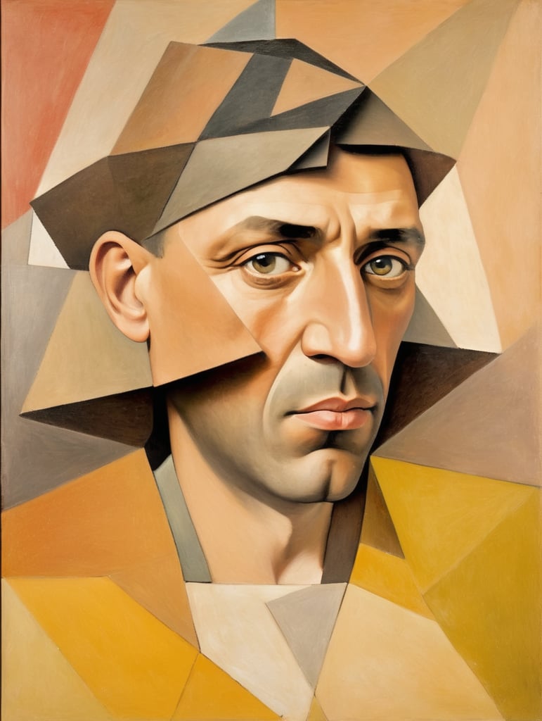 Premium Free ai Images | self portrait pf pablo picasso cubism