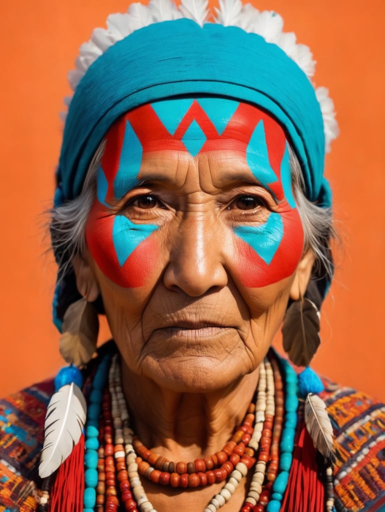 Premium Free ai Images | native american old woman in national dress