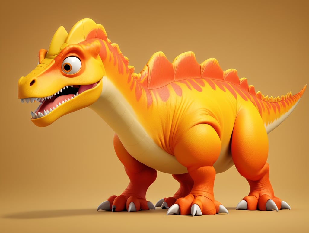 Premium Free ai Images | yellow and orange cartoon tyrannosaurus rex ...