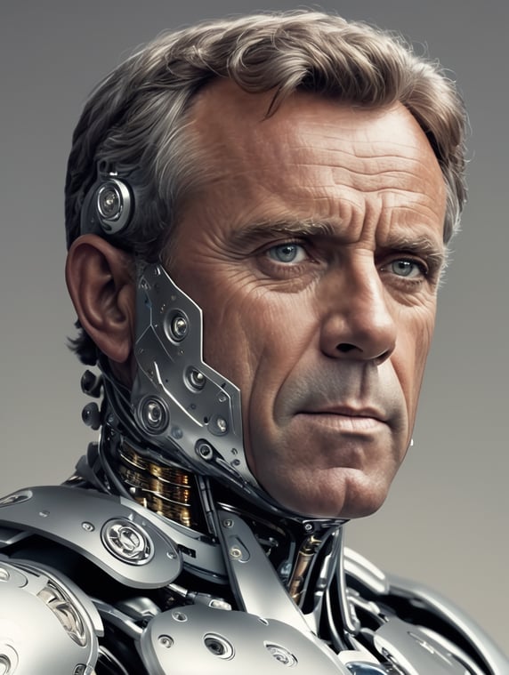 Premium Free ai Images | humanoid metallic cyborg man robert kennedy jr