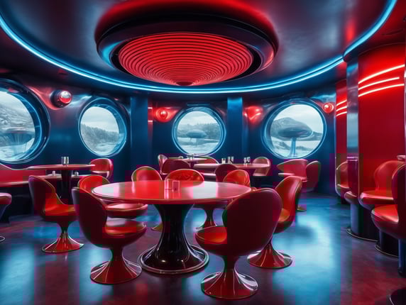 Premium Free ai Images | futuristic interior of ufo cafe alien interior ...