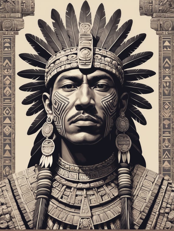 Premium Free ai Images | young adult aztec ruler