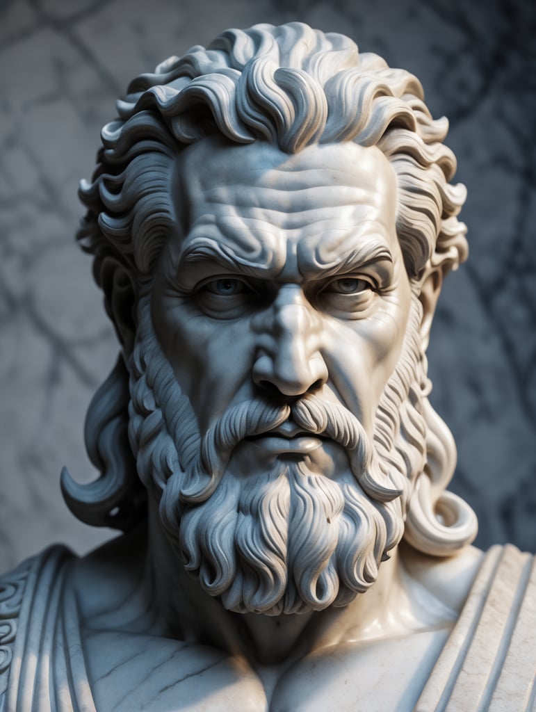 Premium Free ai Images | realistic portrait white greek marble statue ...