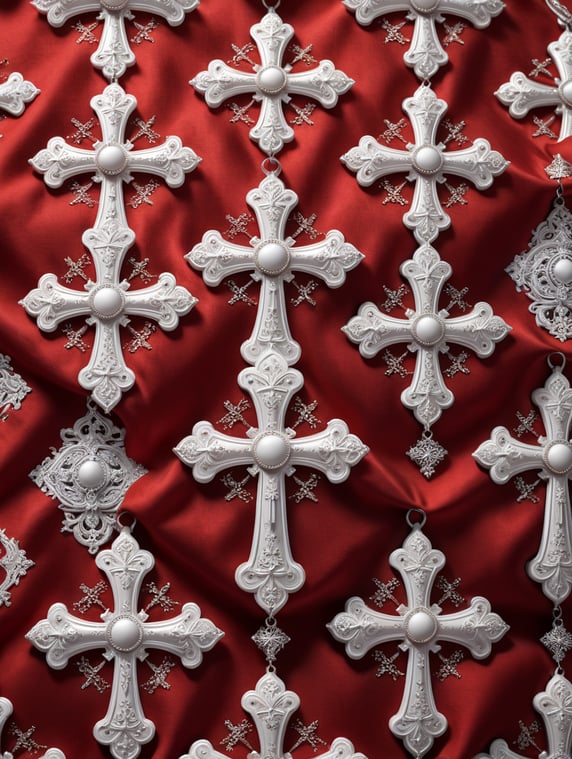 Premium Free ai Images | white ornament in the form of orthodox crosses ...