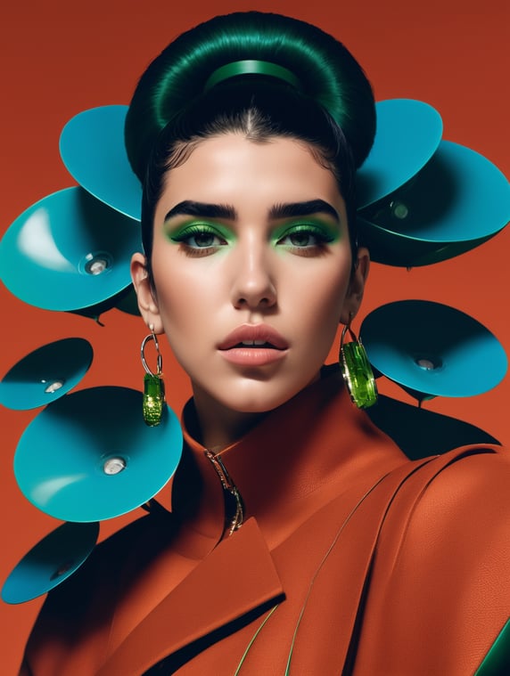 Premium Free ai Images | dua lipa futuristic simplygo photoshoot spread ...
