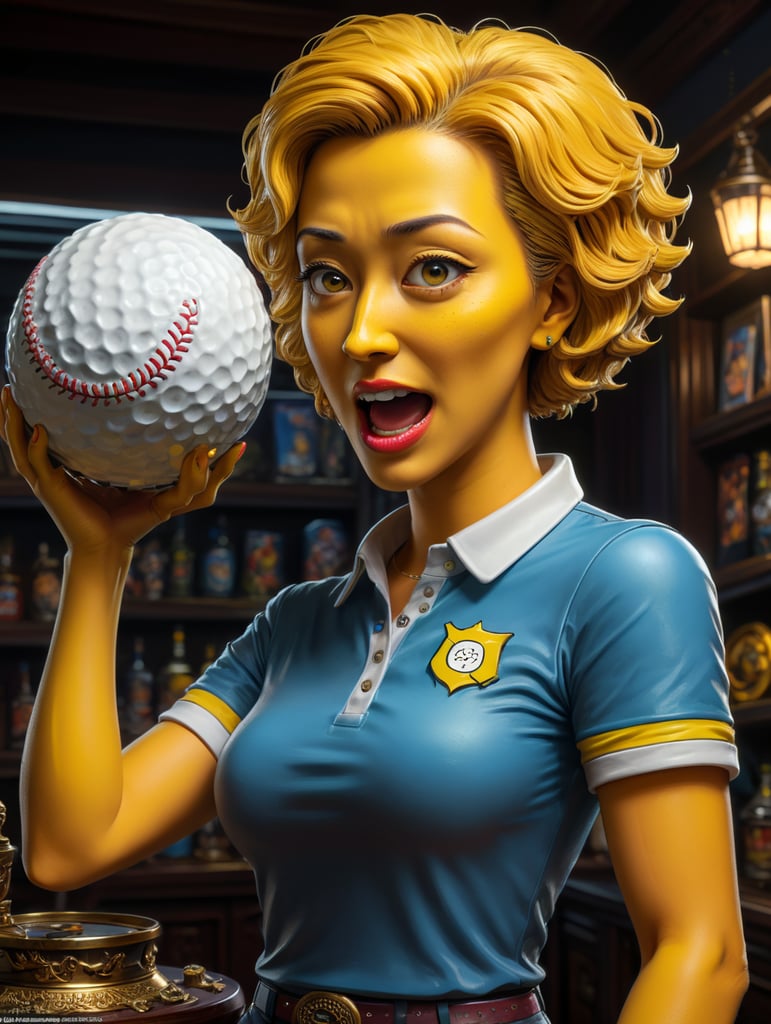 Premium Free ai Images | michelle wie as cartoon character such as the ...