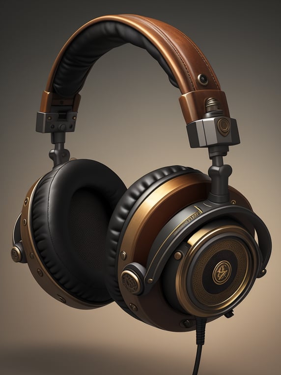 Premium Free ai Images | steampunk headphones