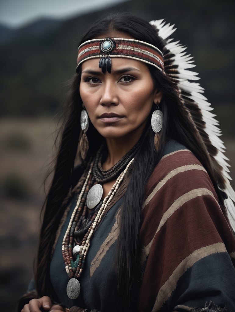 Premium Free ai Images | portrait old western native american daughter ...