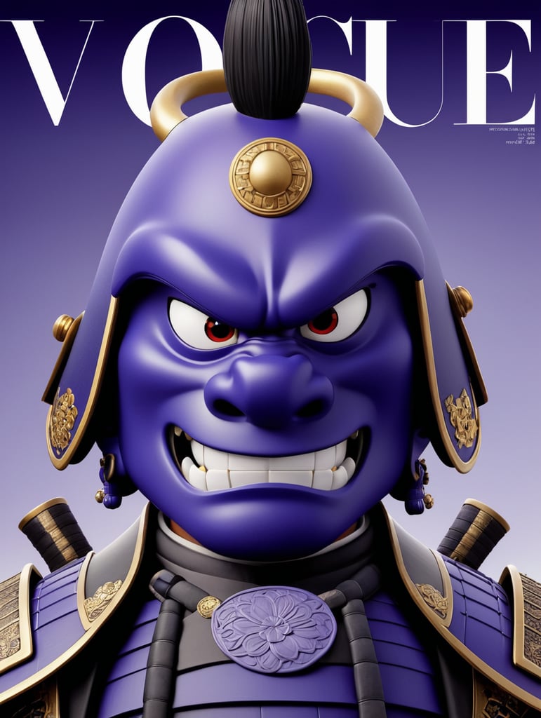 Premium Free ai Images | japanese samurai on the cover of vogue