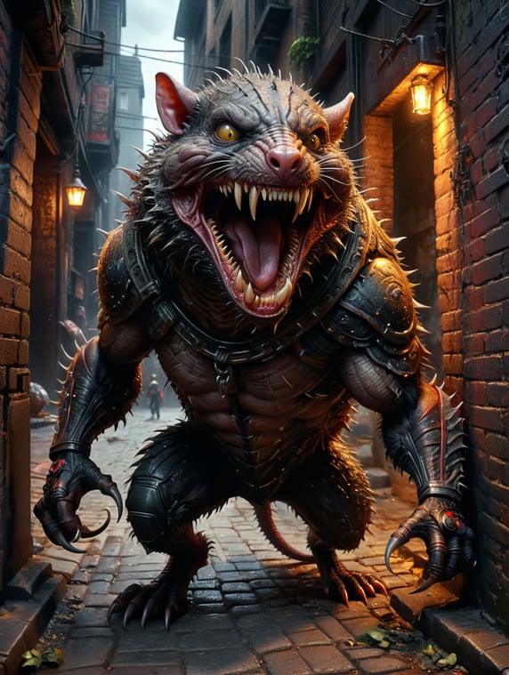 Premium Free ai Images | worm attacking humanoid rat