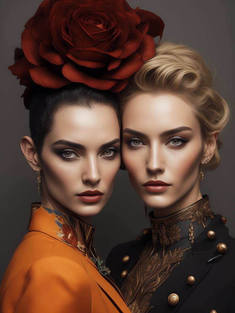 Lumenor AI Image Generation - women twins with flower style of james ...