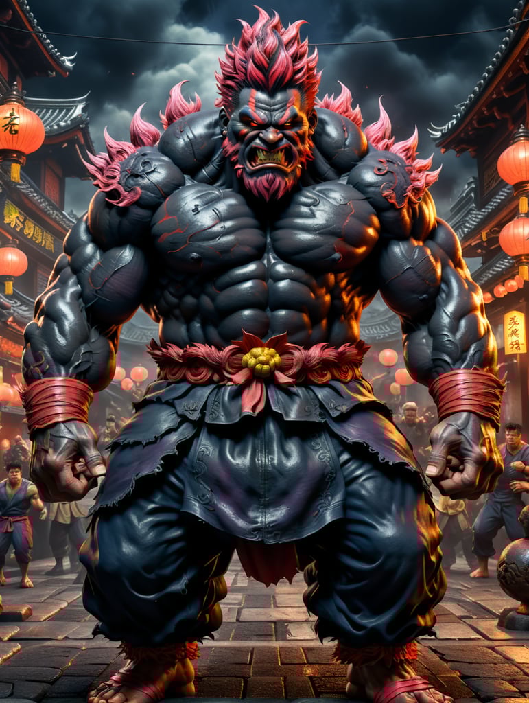 Premium Free ai Images | akuma street fighter standing on full body photo
