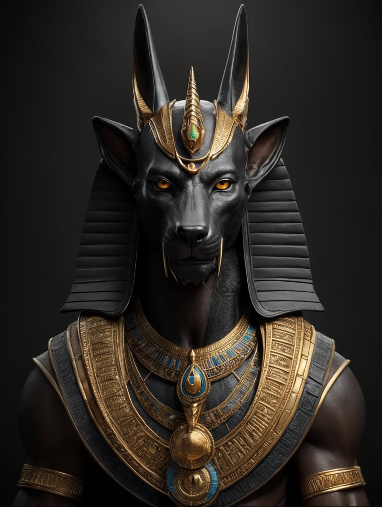 Premium Free ai Images | egyptian god anubis portrait hyper realistic ...
