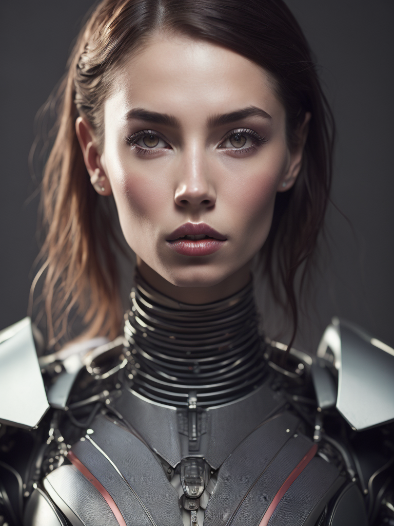 Premium Free ai Images | portrait of robot girl enormous lips ...