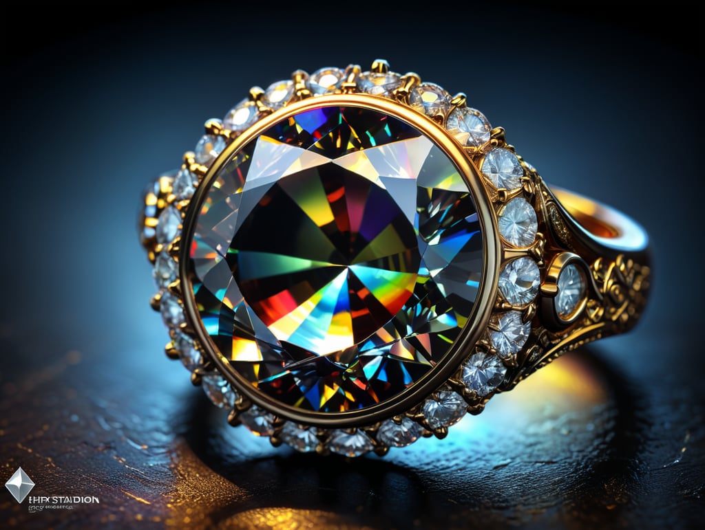 Premium Free ai Images | diamond ring refraction reflection high detail ...