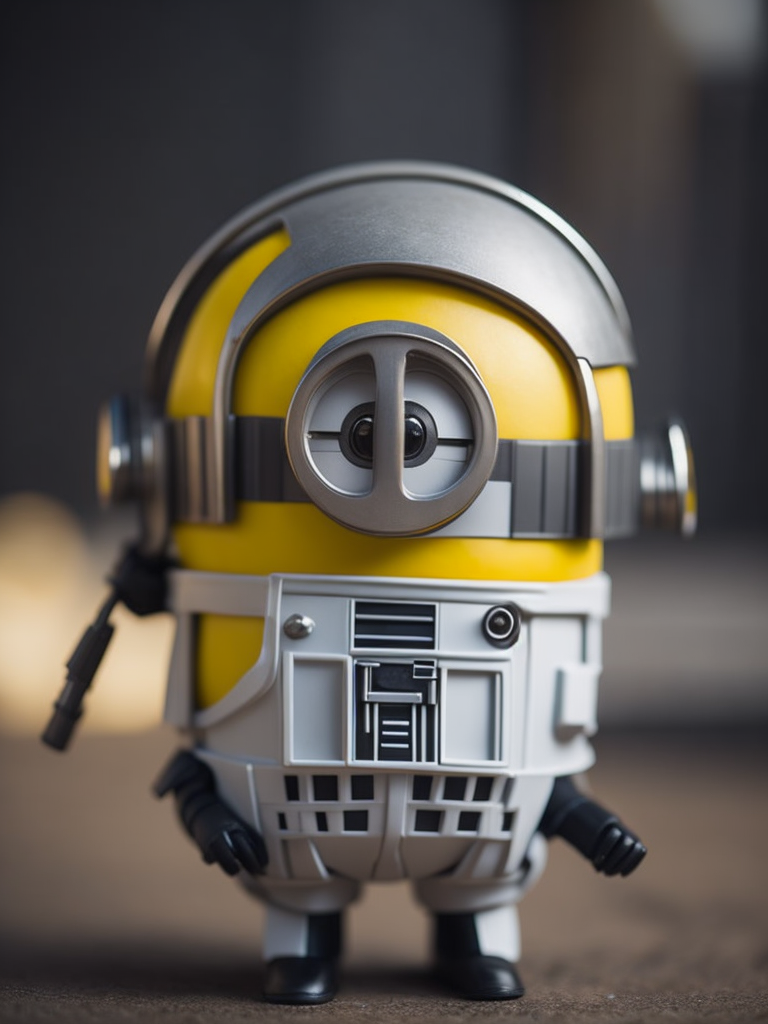 Lumenor AI Image Generation - minion wearing the clothes of stormtrooper
