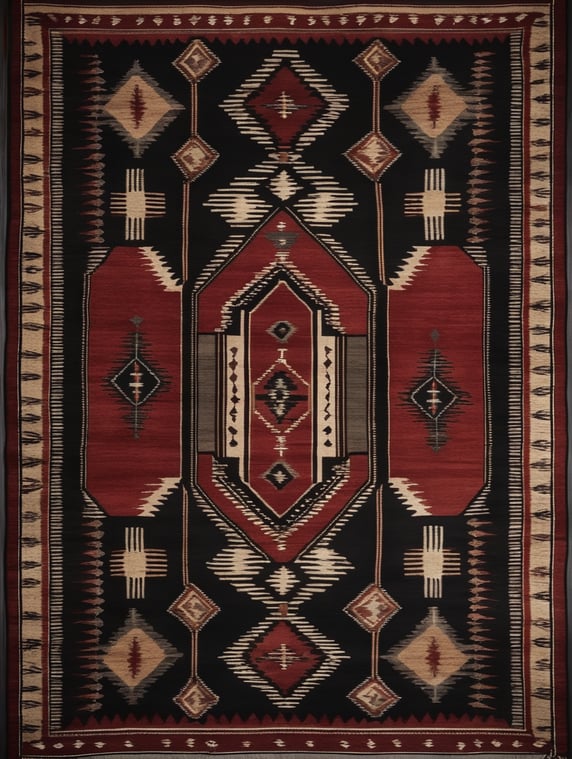 Premium Free ai Images | texture old western native american rug dark ...