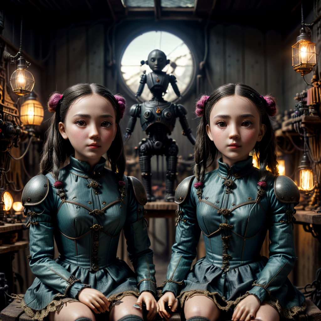 Premium Free ai Images | two puppet dolls with strings attached to arms ...