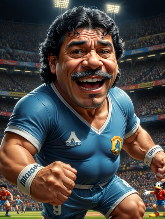 Premium Free ai Images | diego armando maradona as cartoon character ...