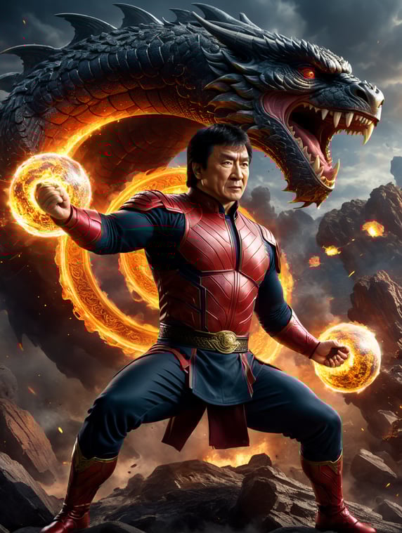 Premium Free ai Images | jackie chan shang chi marvel superhero kungfu ...