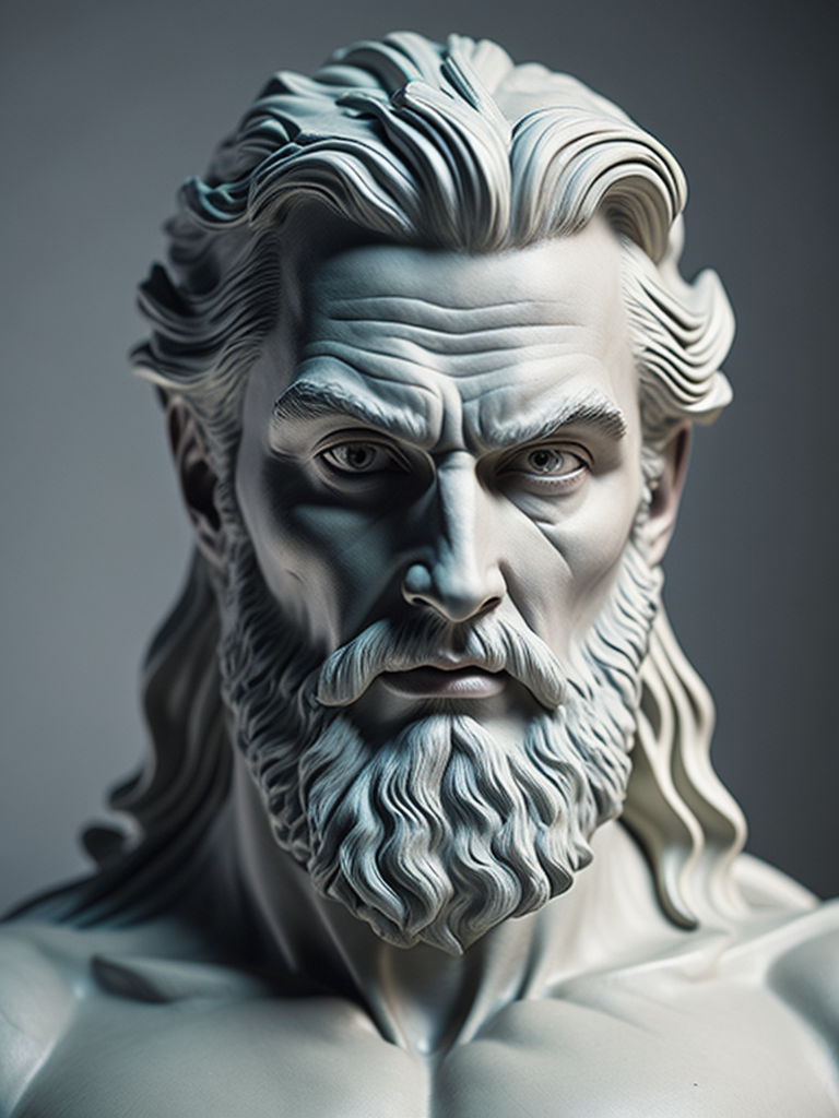 Premium Free ai Images | realistic portrait white greek marble statue ...