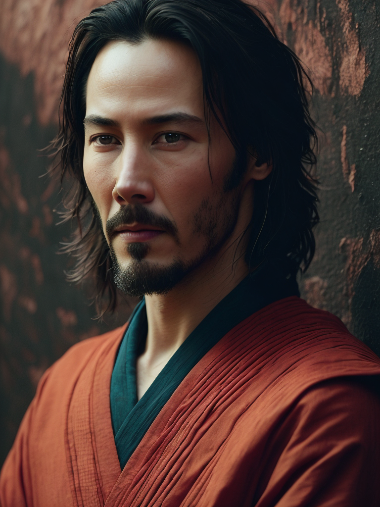 Lumenor AI Image Generation - portrait of keanu reeves as samurai in ...