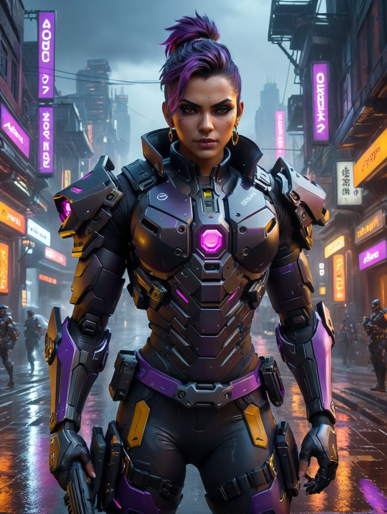 Premium Free ai Images | sombra from overwatch cyberpunk style ...