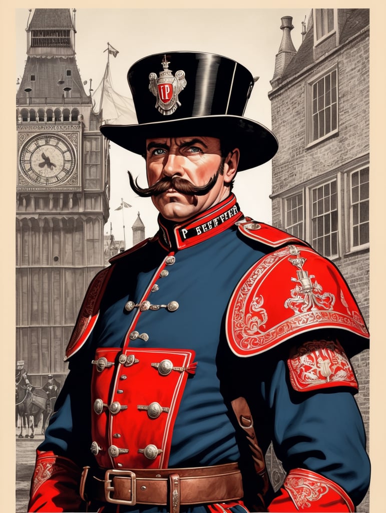 Premium Free ai Images | this artwork of beefeater by george wilson is ...