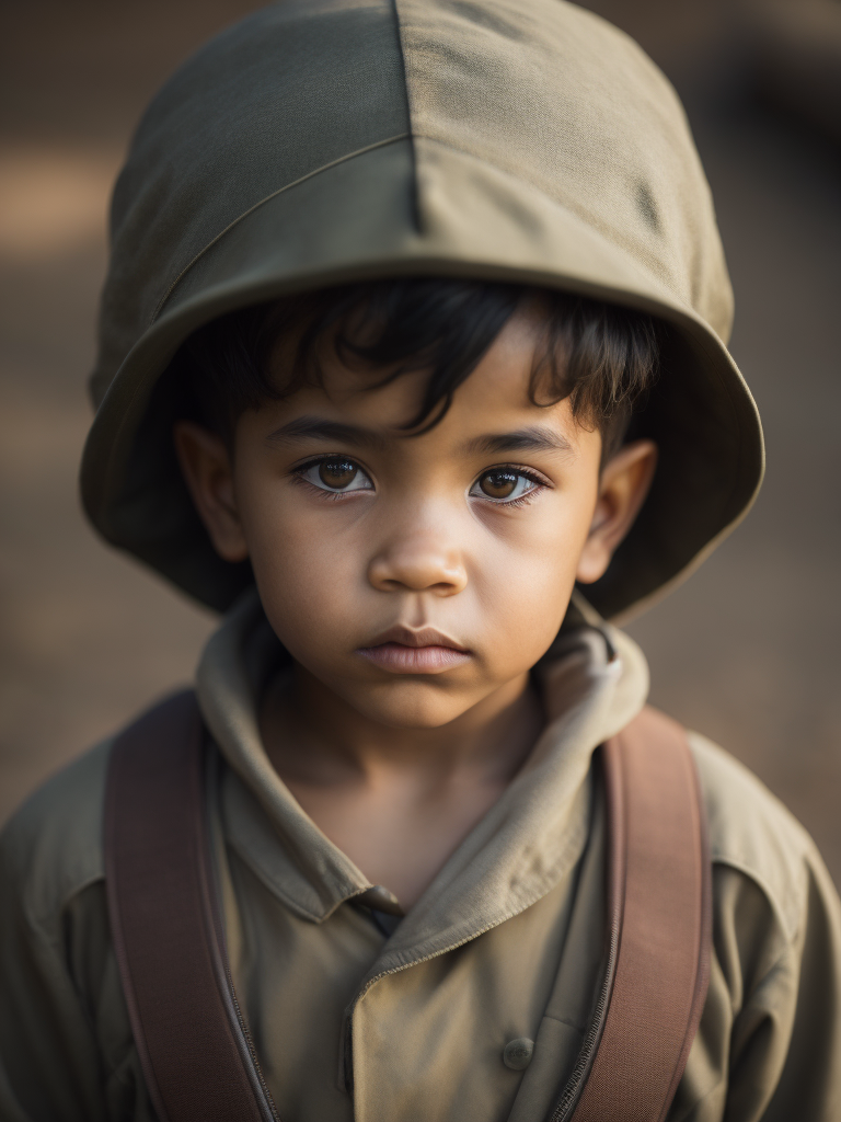 Lumenor AI Image Generation - child soldier in military uniform