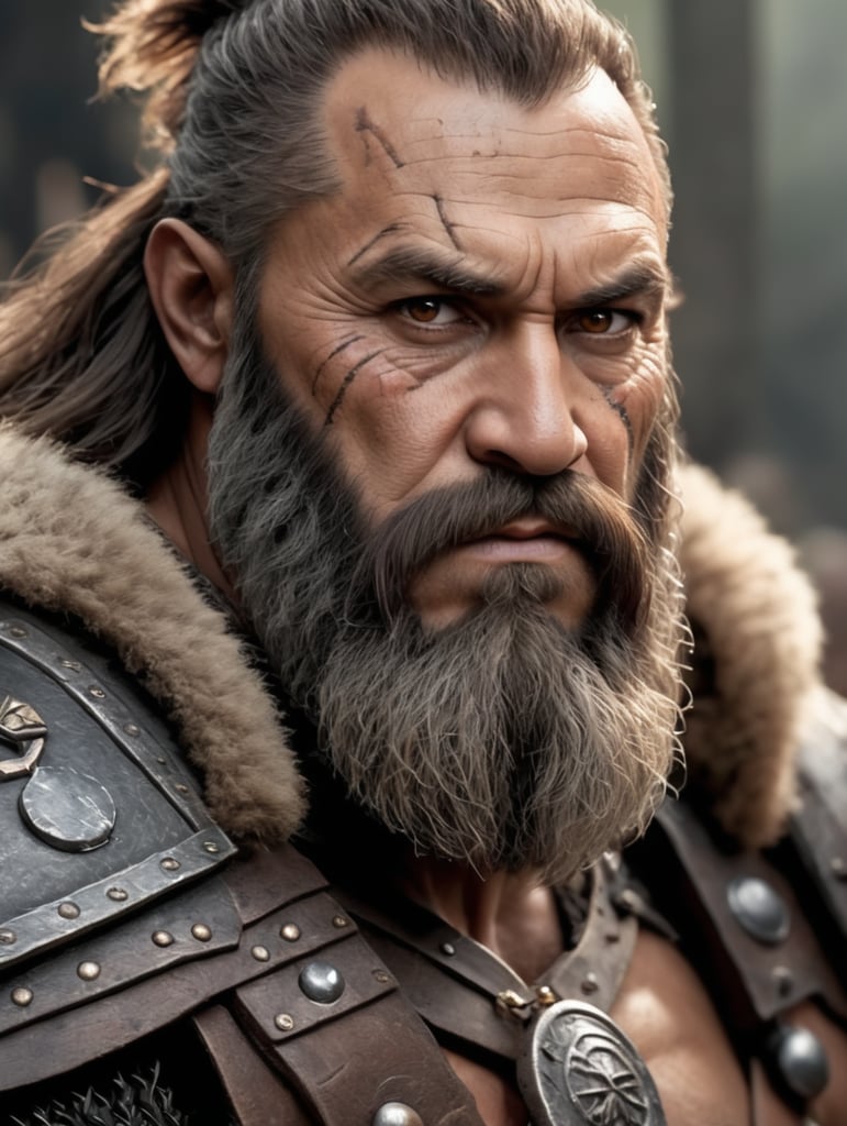 Premium Free ai Images | dark fantasy dwarf barbarian years old brown ...