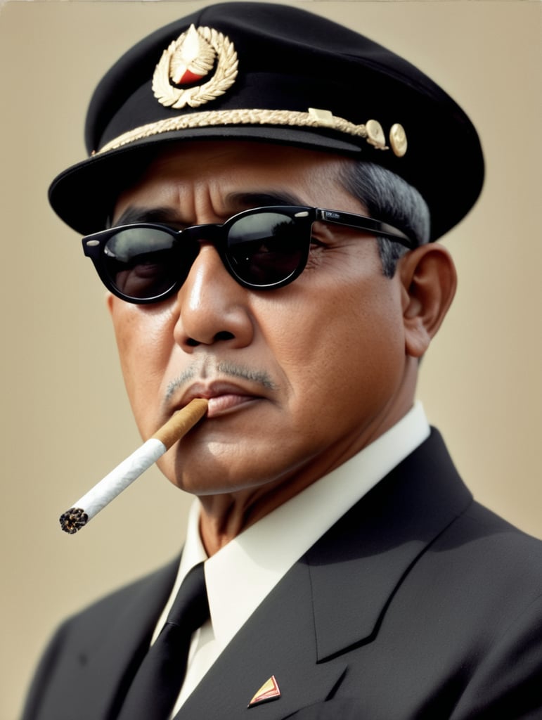 Premium Free ai Images | presiden soekarno menggunakan jas hitam ...