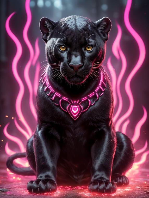 Premium Free ai Images | furry cute black panther looking at the camera ...